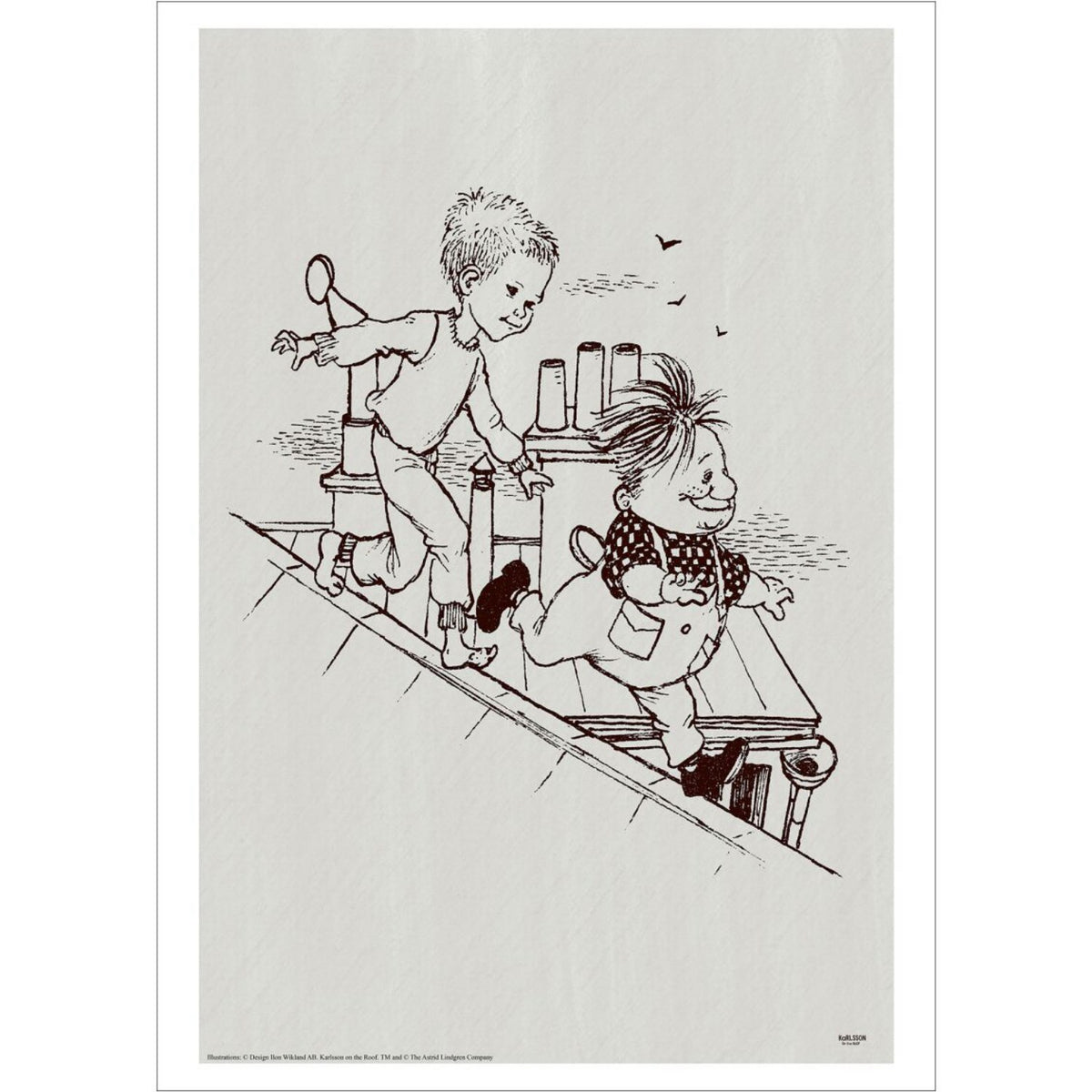 Buy Poster & Frame Astrid Lindgren - Running - Karlsson On The Roof ...