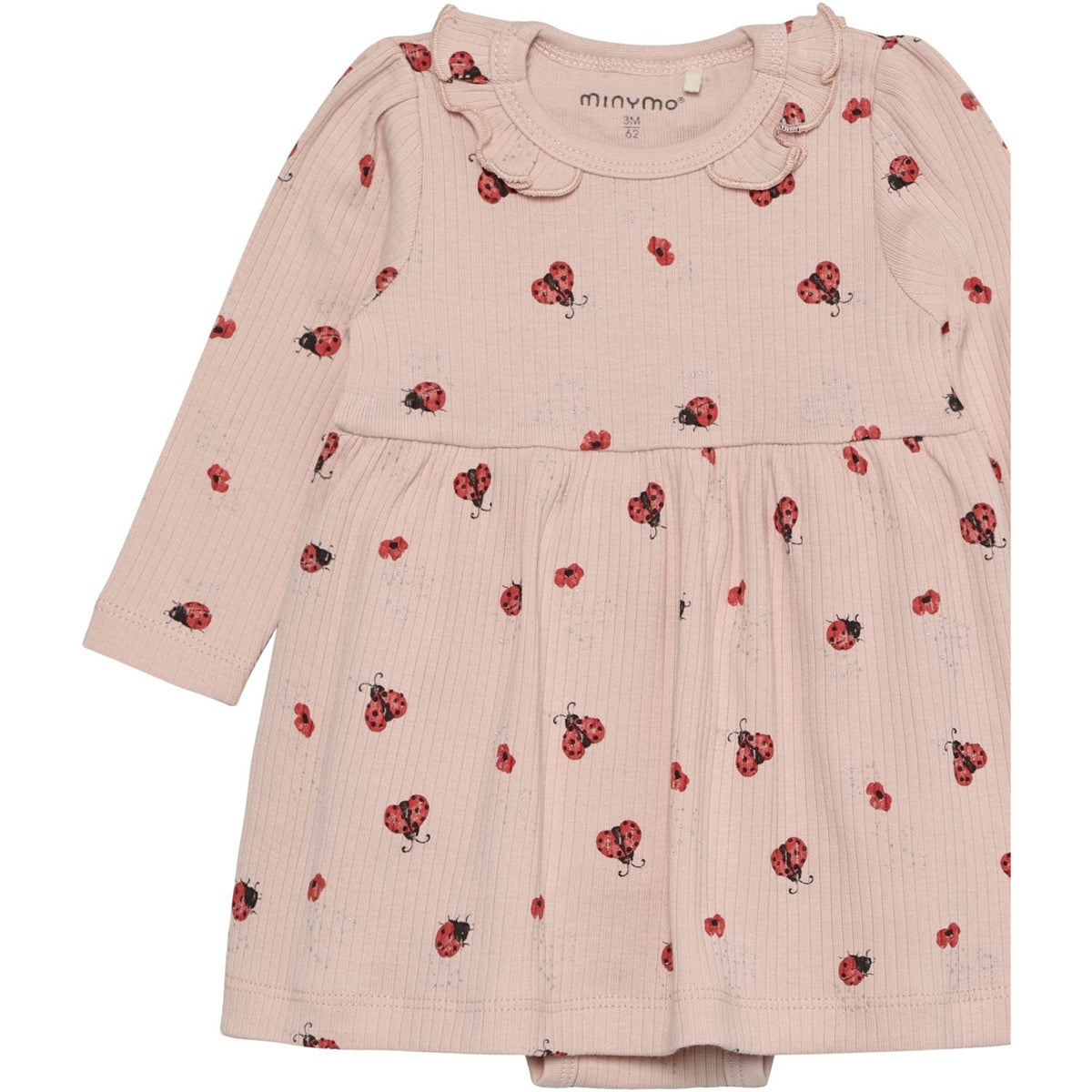 Buy Minymo Peach Whip Body Dress Ls Aop Rib | Luksusbaby