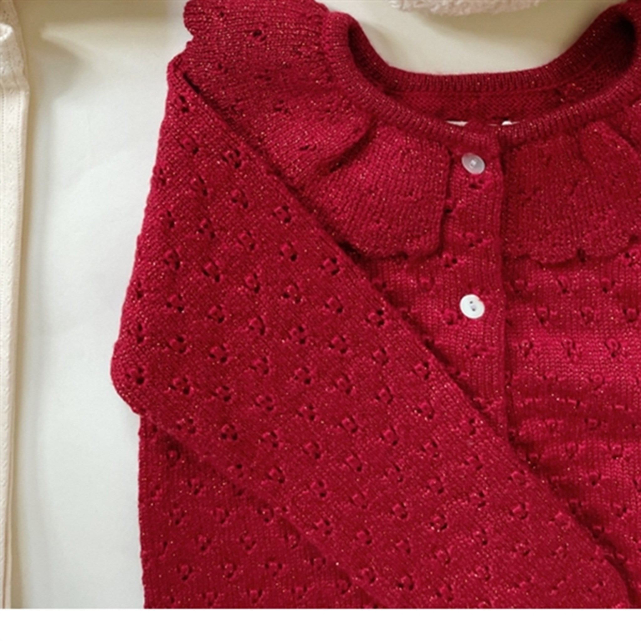 Savy Red Holiday Knit Cardigan - Konges Sloejd | Luksusbaby