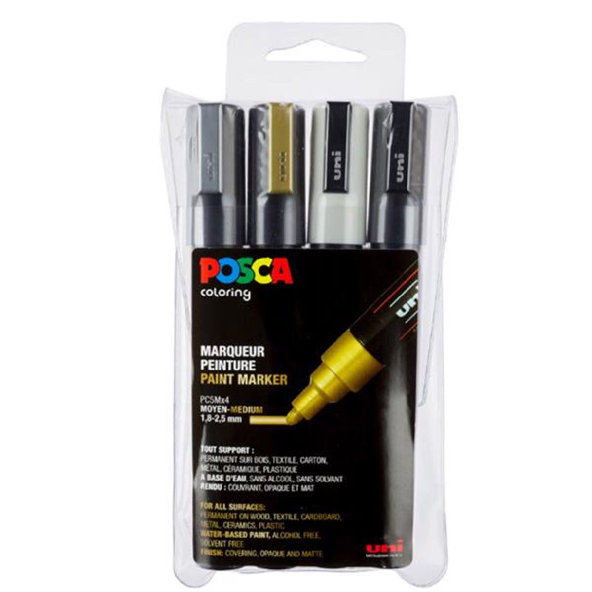Buy Posca Uni Marker PC-5M 4 Colors | Luksusbaby – Luksusbaby COM